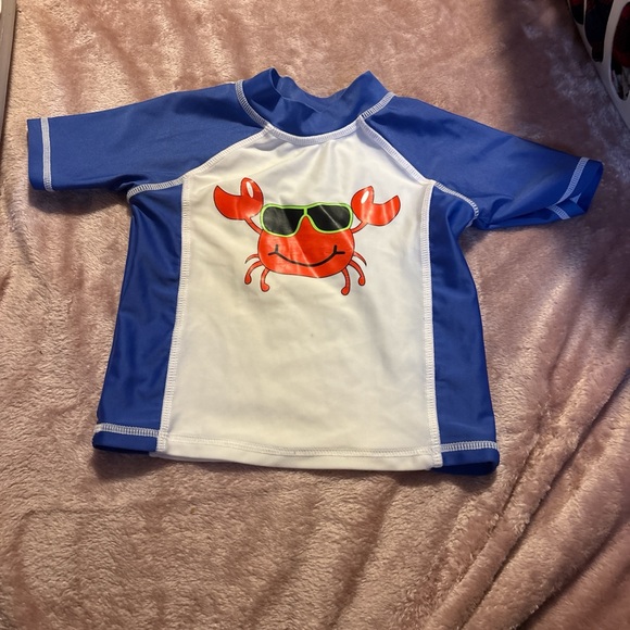 Joe Boxer | Swim | Joe Boxer Blue And White Rash Guard With Cool Crab ...